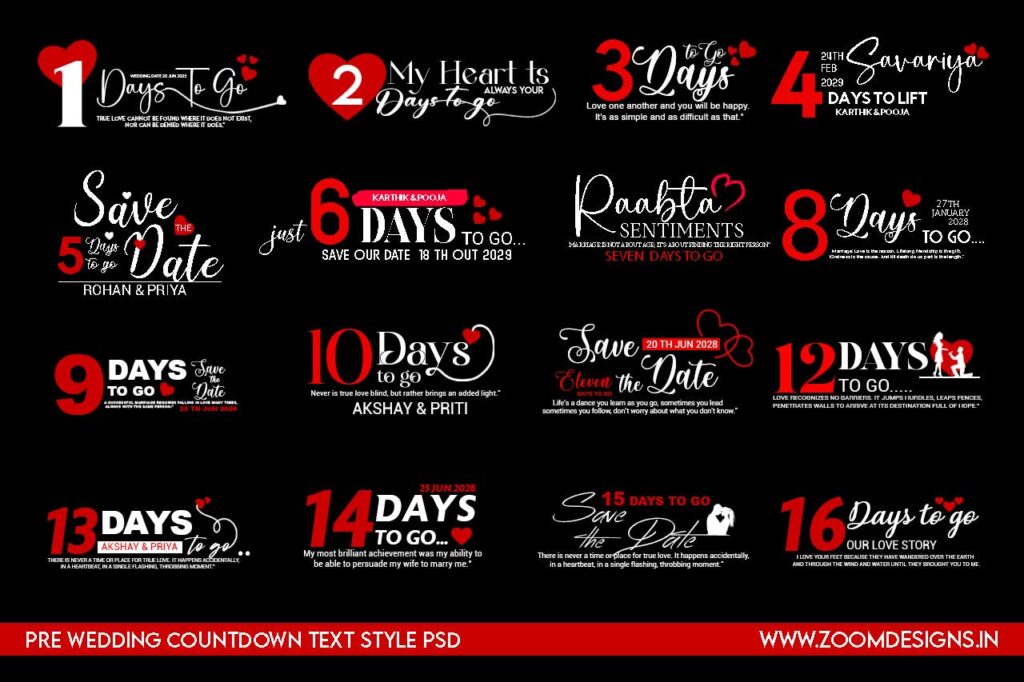 Download Wedding Countdown Day To Go PSD Template