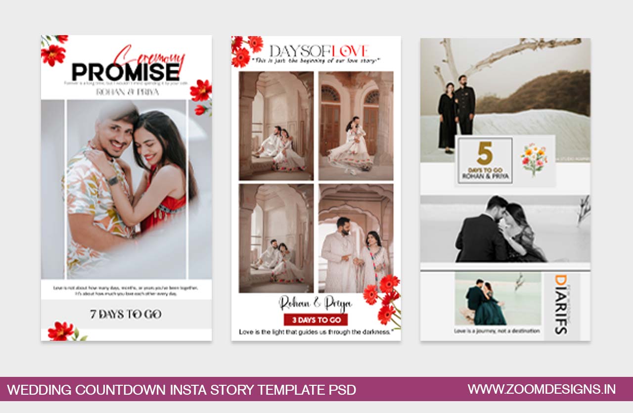 10 Wedding Countdown Instagram Story Templates | PSD Editable