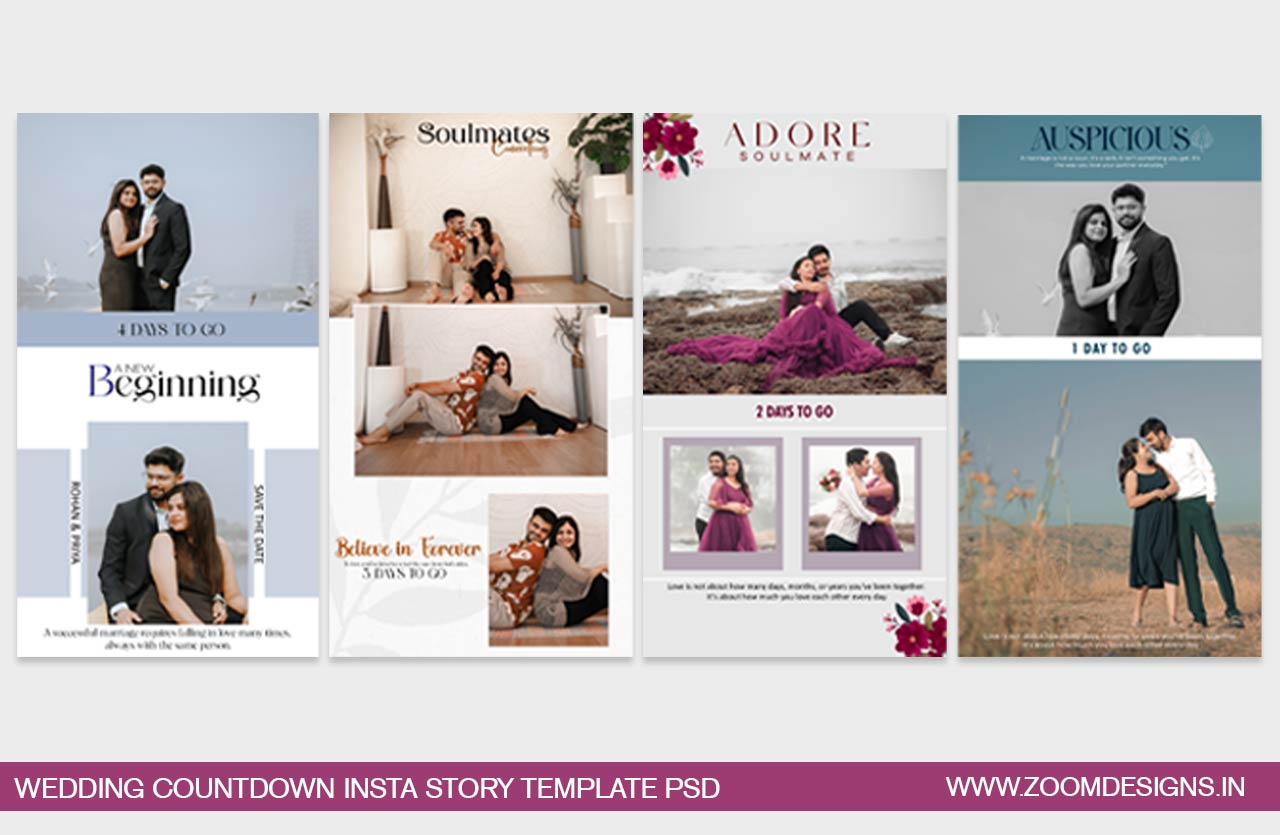 10 Wedding Countdown Instagram Story Templates | PSD Editable