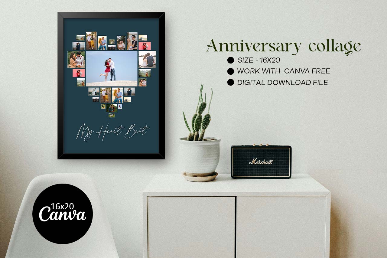 Elegant Wedding Anniversary Canva Template