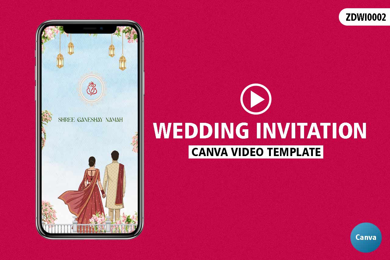 Wedding Invitation Video Canva Template – ZDWI0002